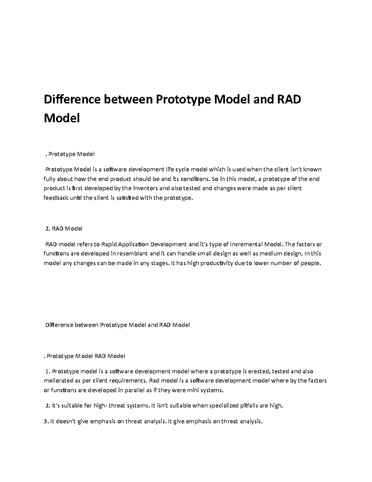 Difference between Prototype Model and RAD Model - Prototype Model ...