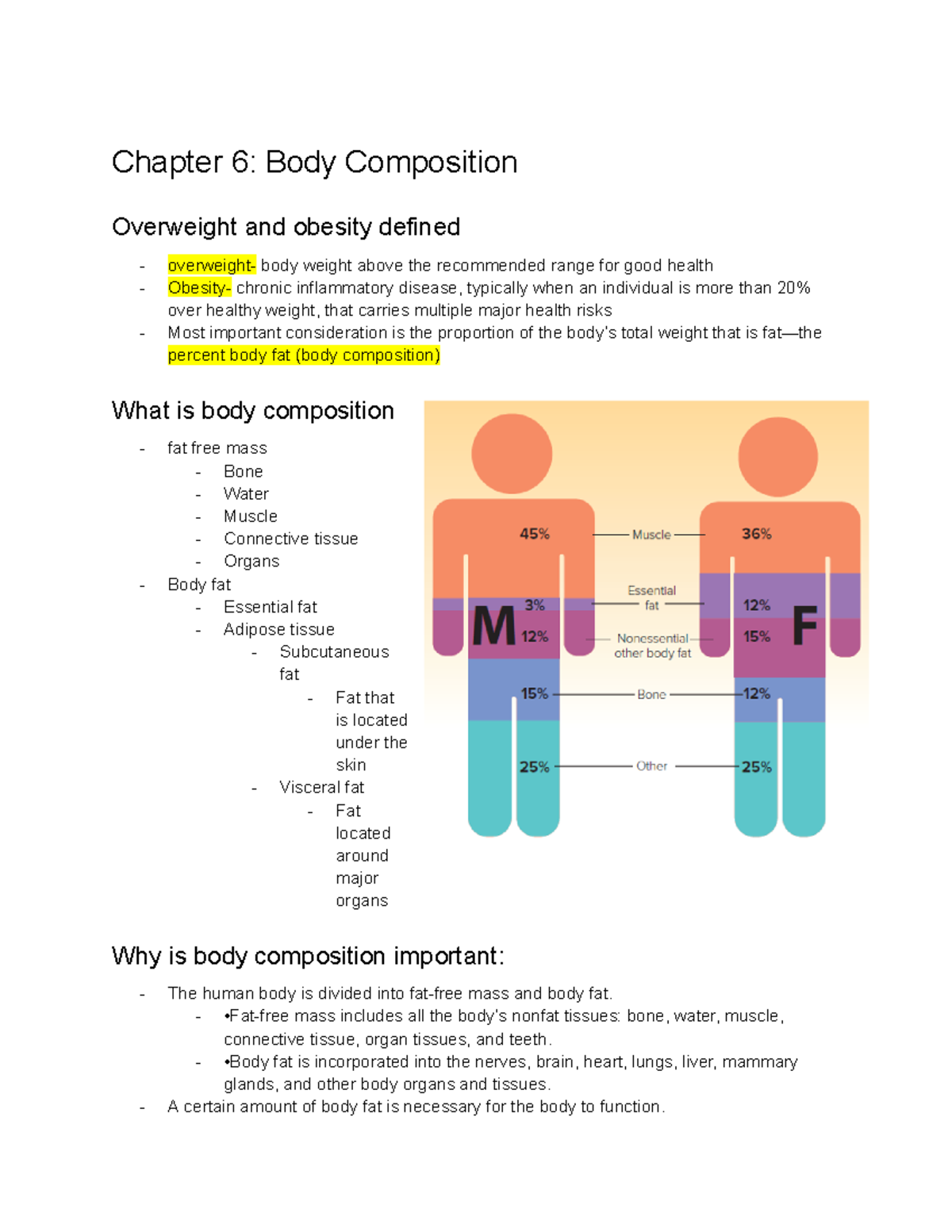 PFW Chapter 6 Body Composition - Chapter 6: Body Composition Overweight ...