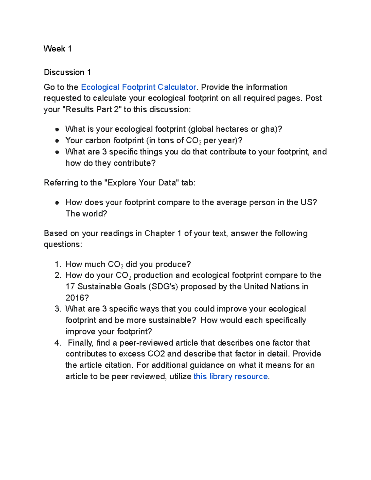 BIOL 115 discussions - Google Docs.pdf - Week 1 Discussion 1 Go to the ...