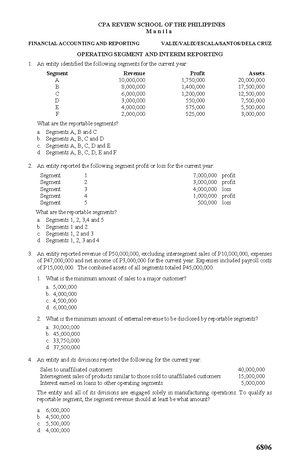 6 - PFRS 8 - Operating Segment - 1. What is the core principle of ...