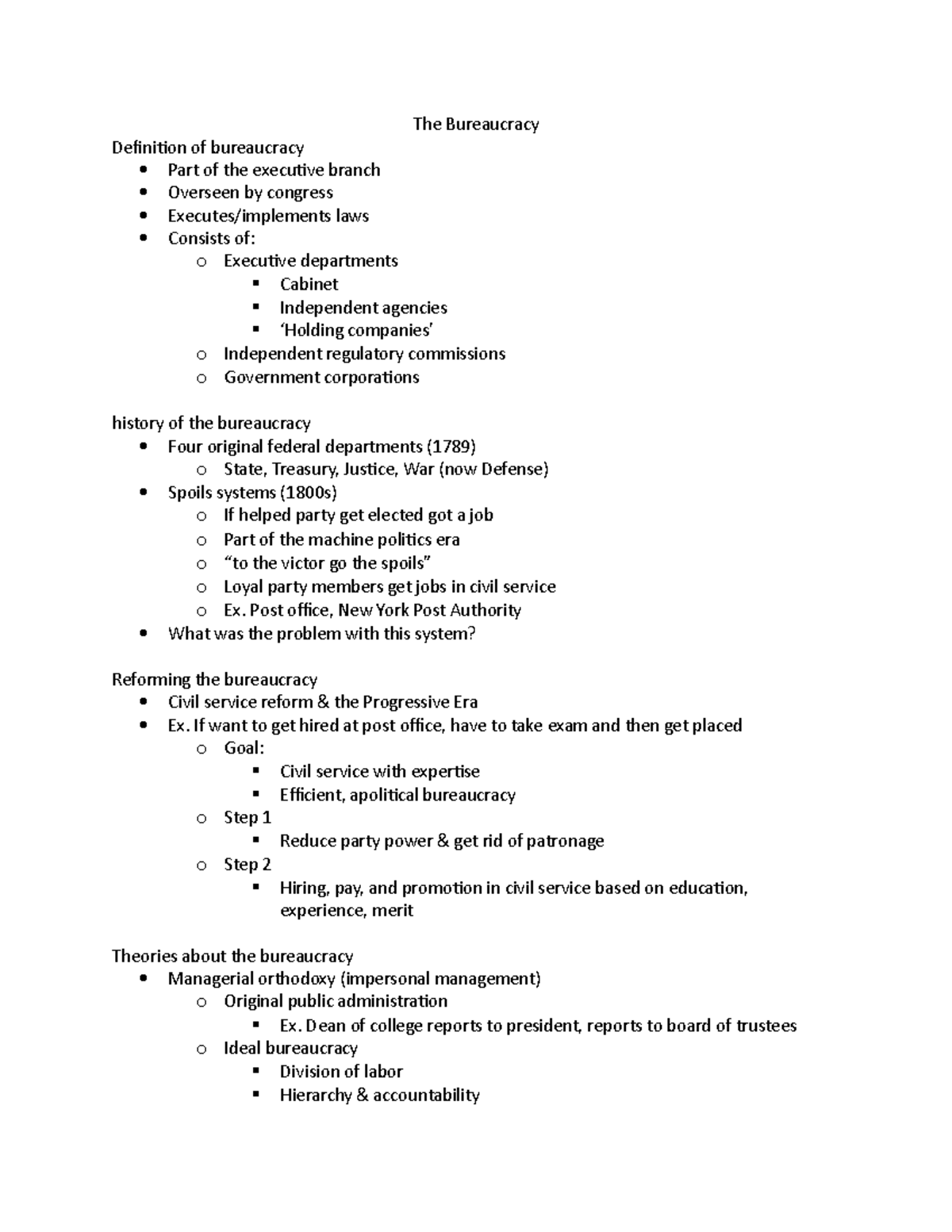 The Bureaucracy Government Notes - The Bureaucracy Definition of ...