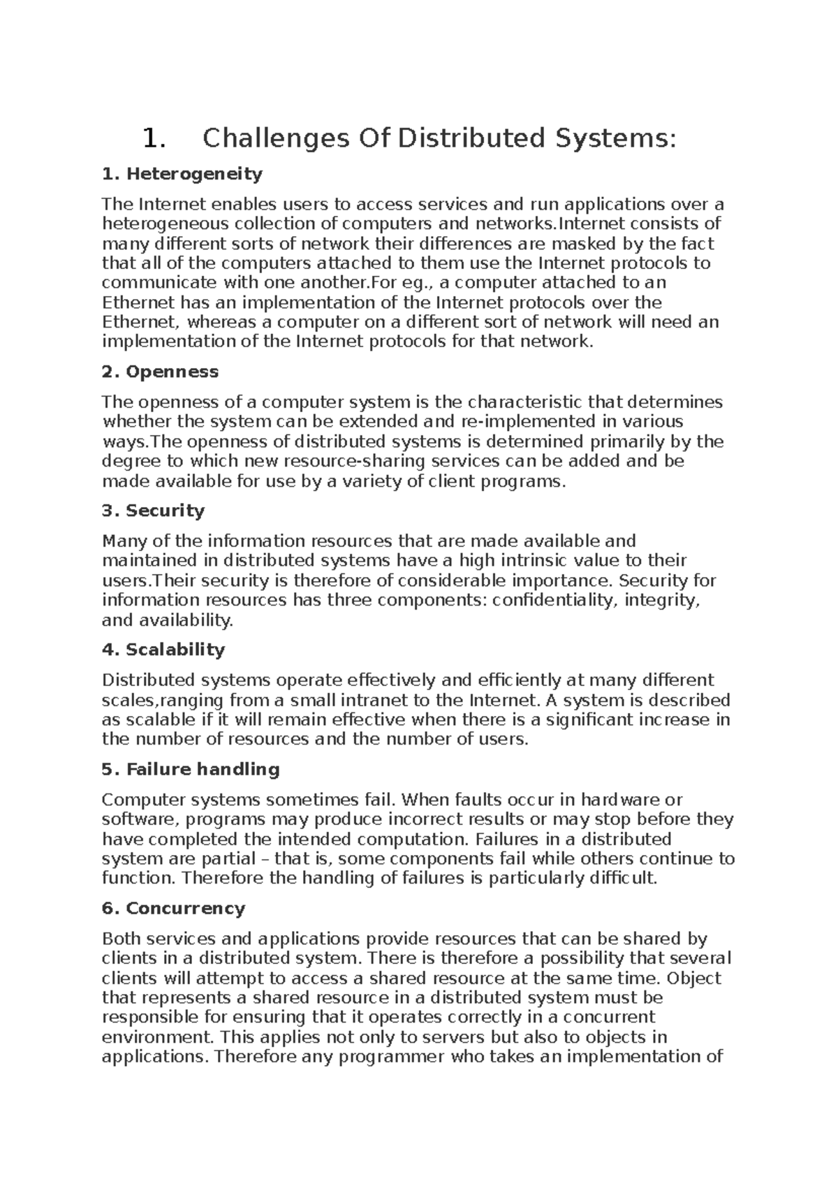 Ds answers - Notes Taken By Me From Class - 1. Challenges Of ...