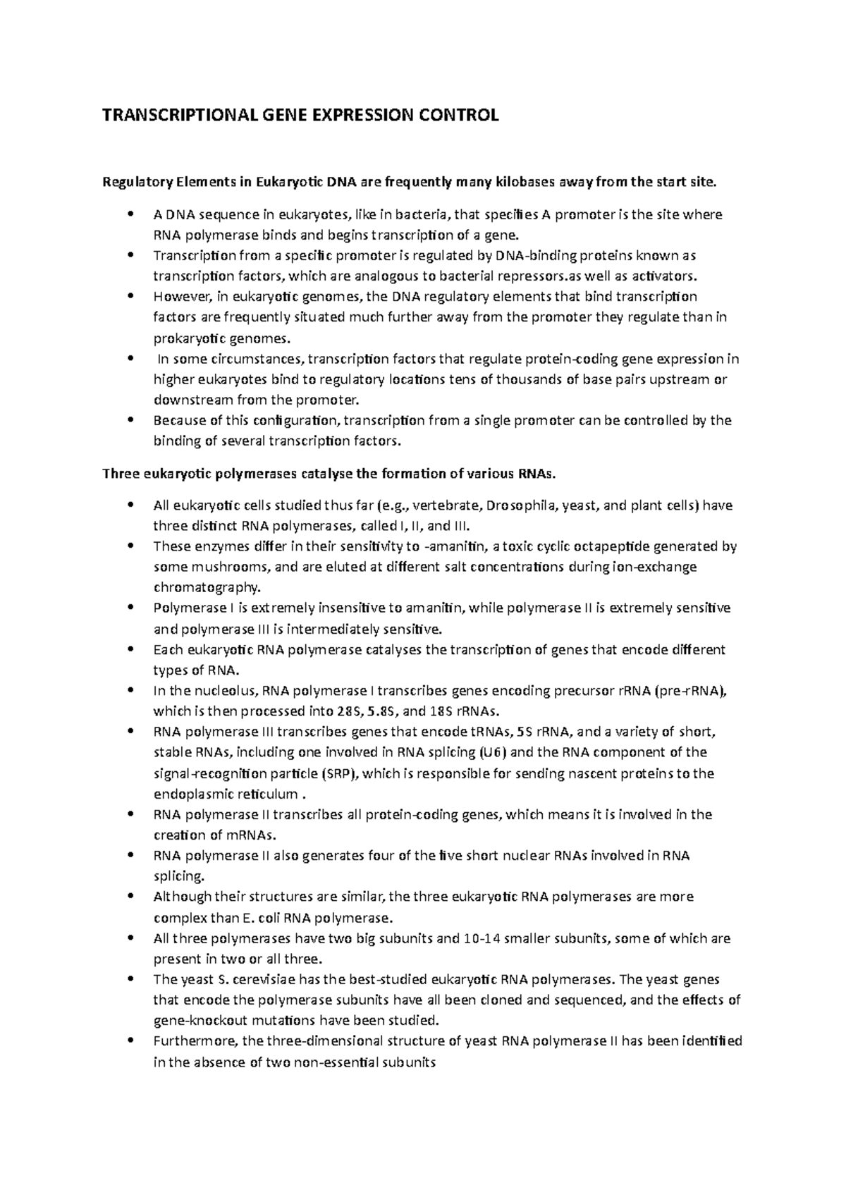 Transcriptional GENE Expression Control - TRANSCRIPTIONAL GENE ...