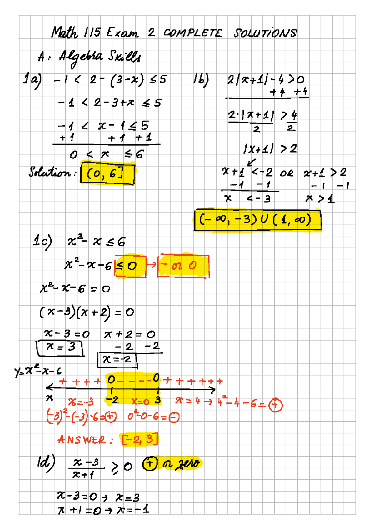 MATH 115 Exam 2 Review Complete Solutions QYL - 21:640:114 - Studocu