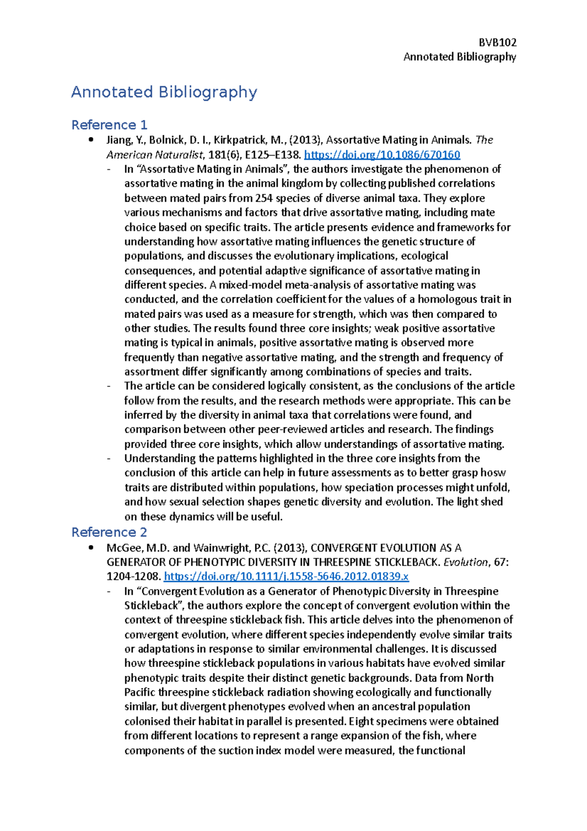 Annotated Bibliography - BVB Annotated Bibliography Annotated ...
