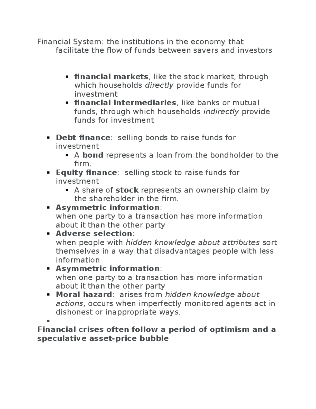 Financial System - Description is the pattern of narrative development ...