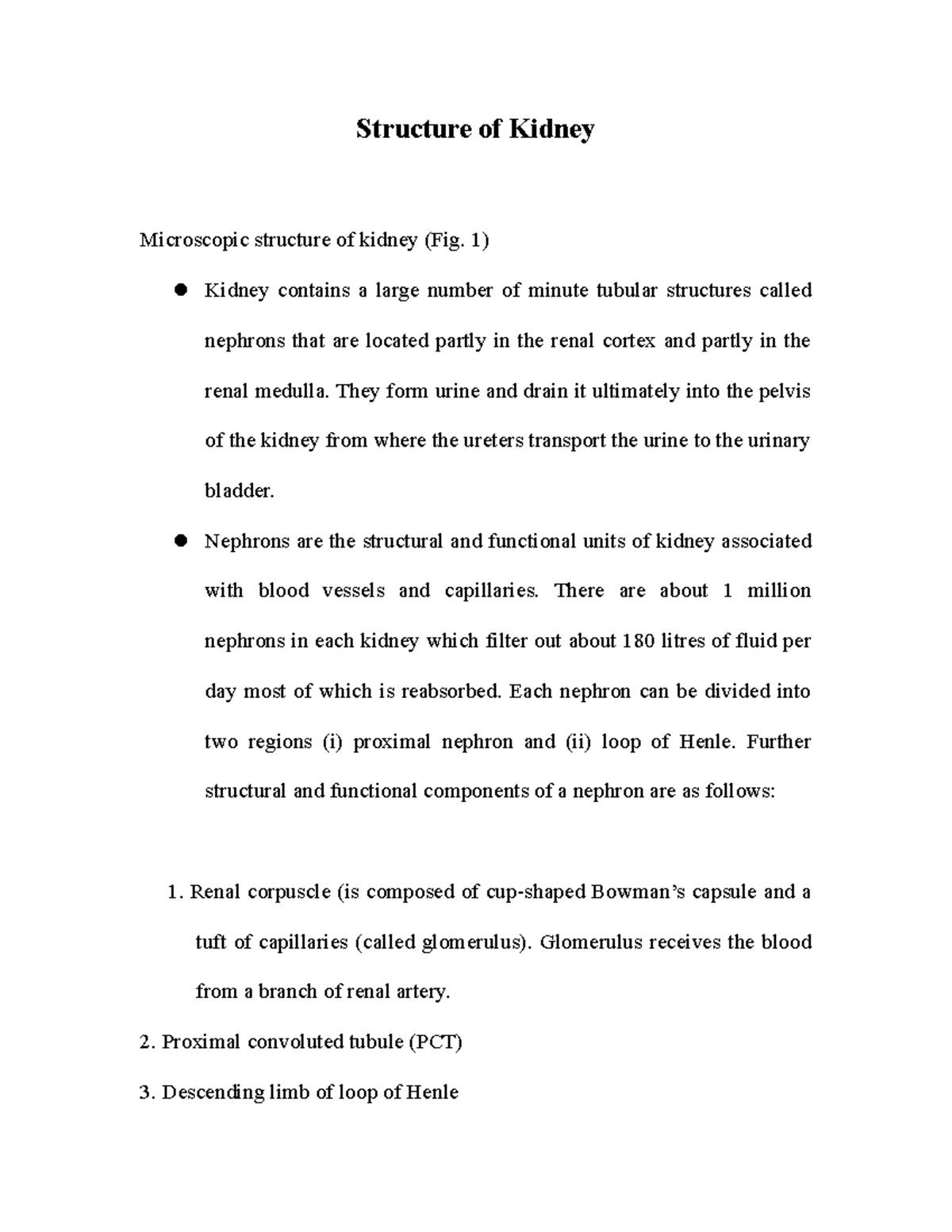 Structure of Kidney - Structure of Kidney Microscopic structure of ...