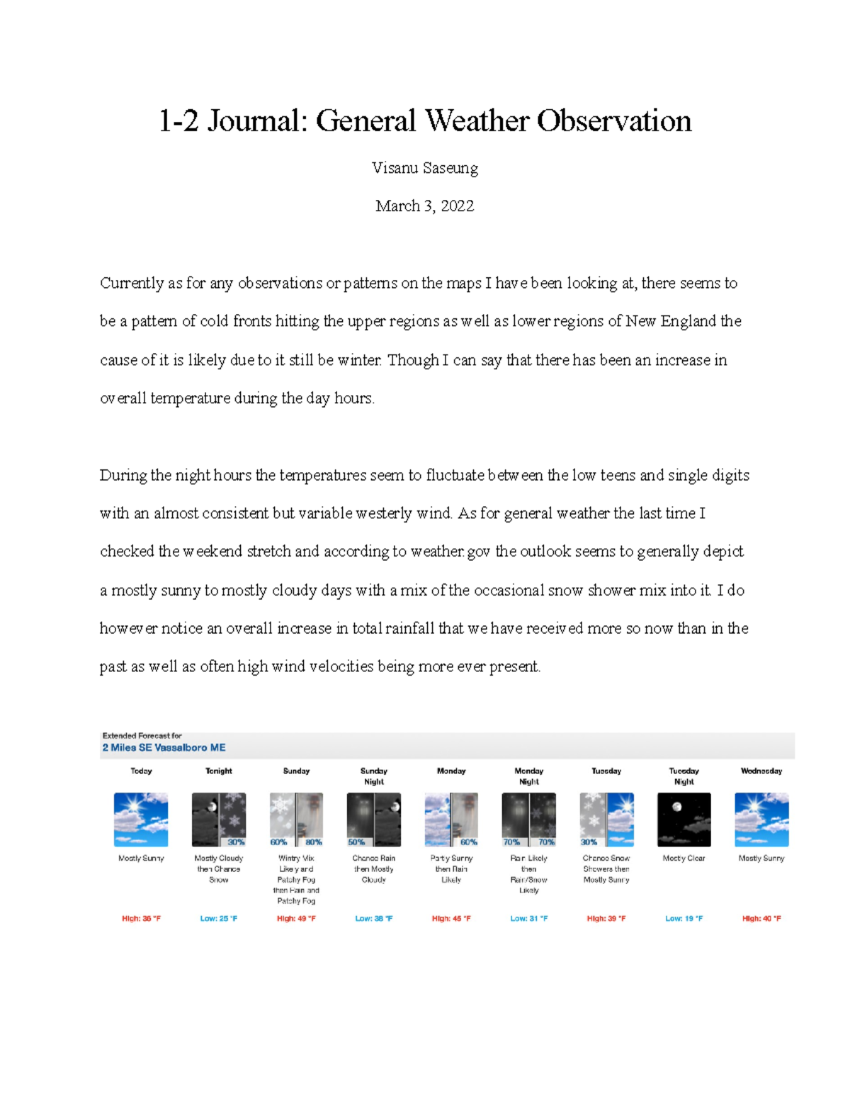 Week 1 of Atmospheric Science Coursework 1-2 Journal - 1-2 Journal ...