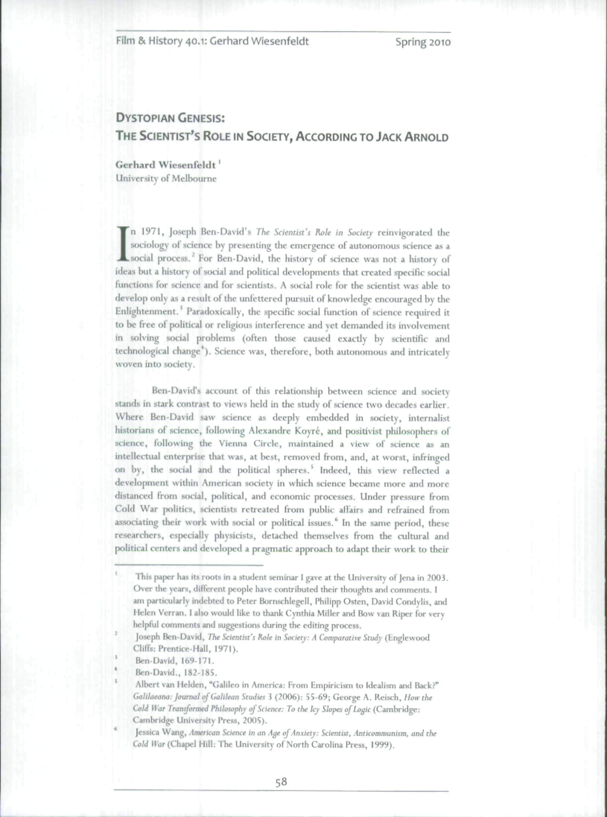 Dystopian genesis the scientist's role in society - DYSTOPIAN GENESIS ...