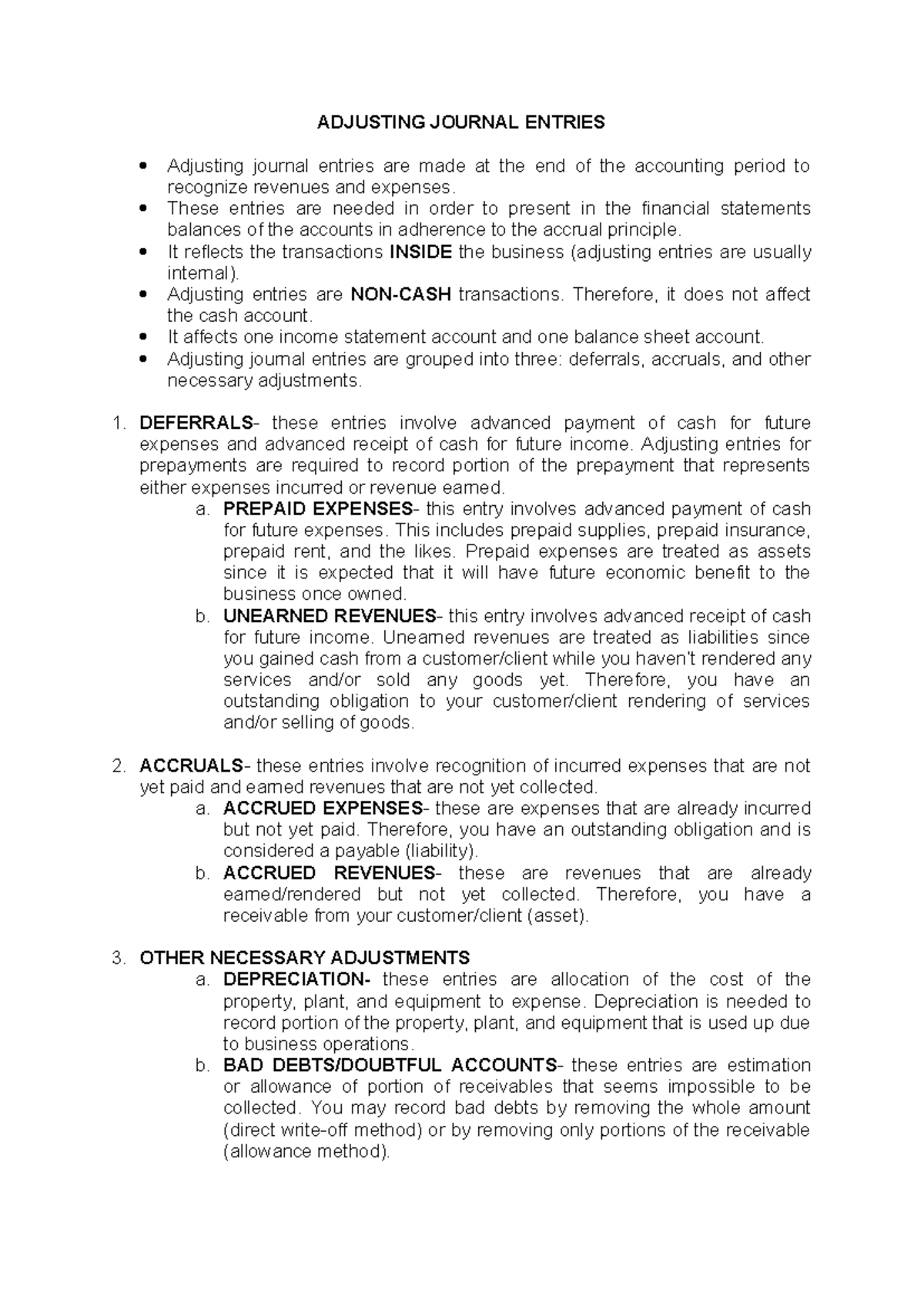 Accounting- Adjusting Journal Entry - ADJUSTING JOURNAL ENTRIES ...