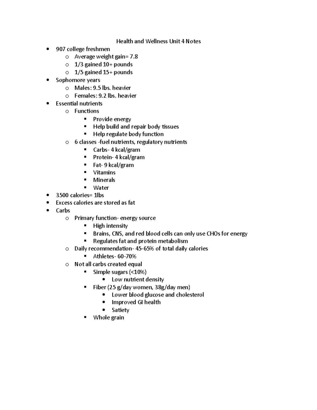 Health and Wellness Unit 4 Notes - Health and Wellness Unit 4 Notes 907 ...