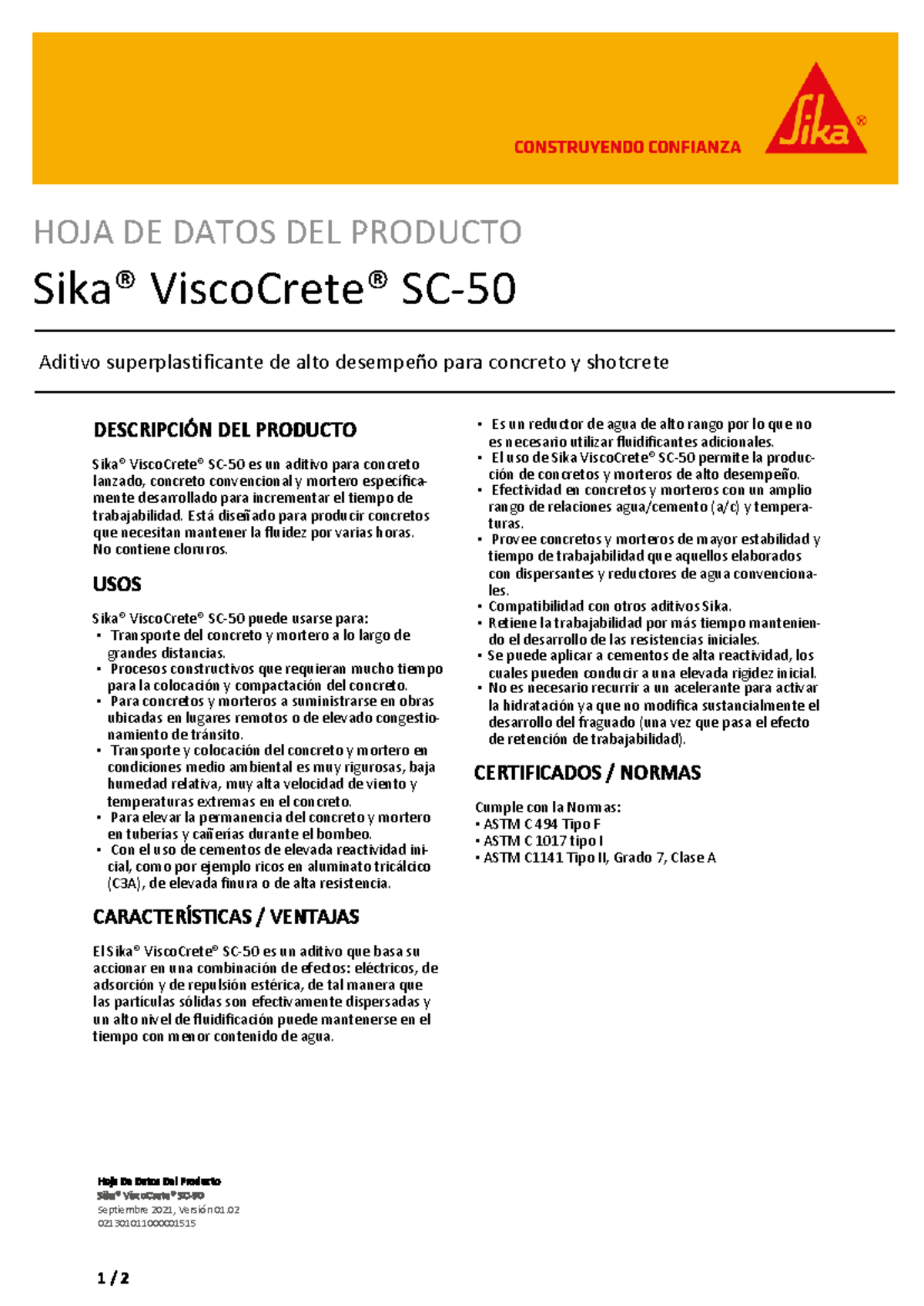 Sika Visco Crete SC-50 - gracias - Hoja De Datos Del Producto Sika ...