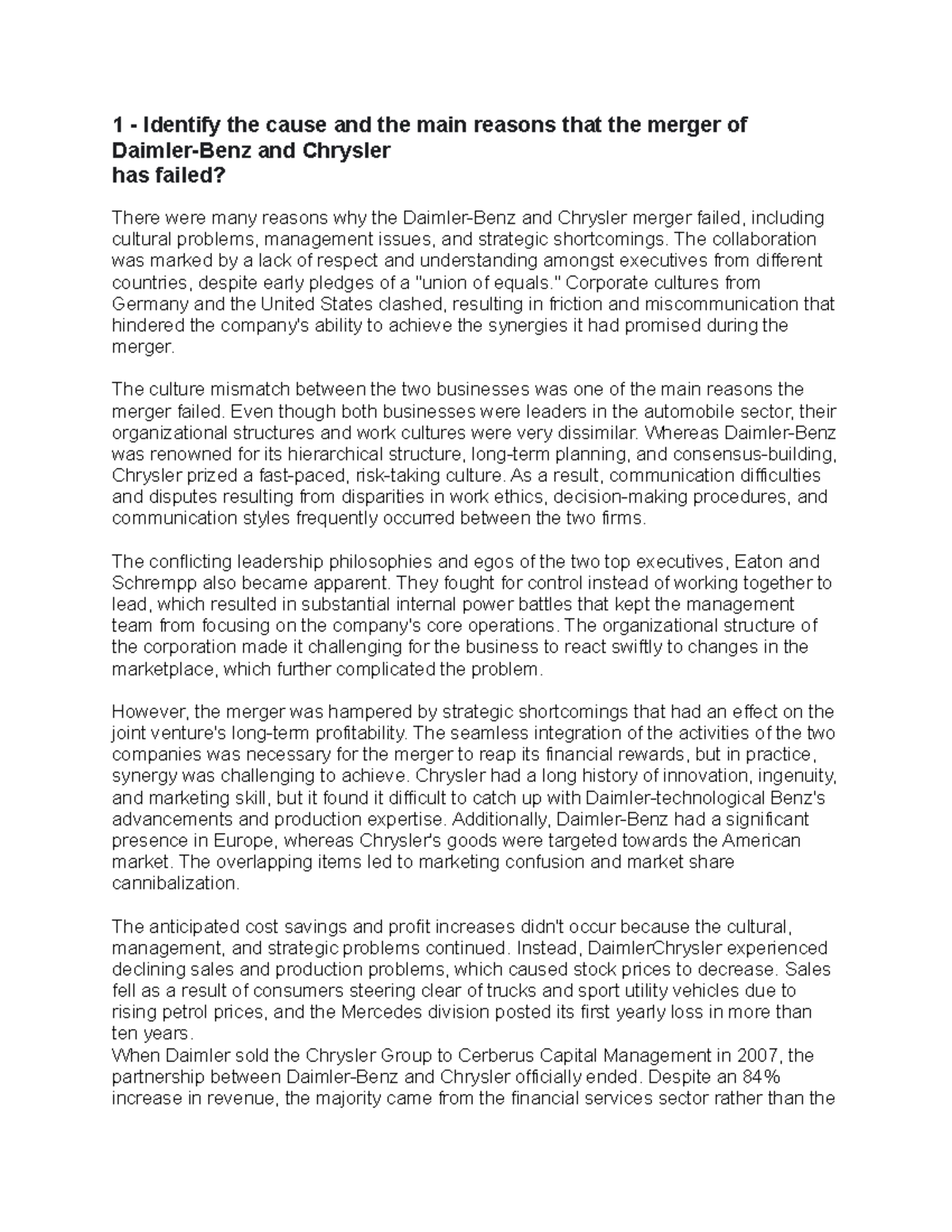 Wbs project - Details - 1 - Identify the cause and the main reasons ...