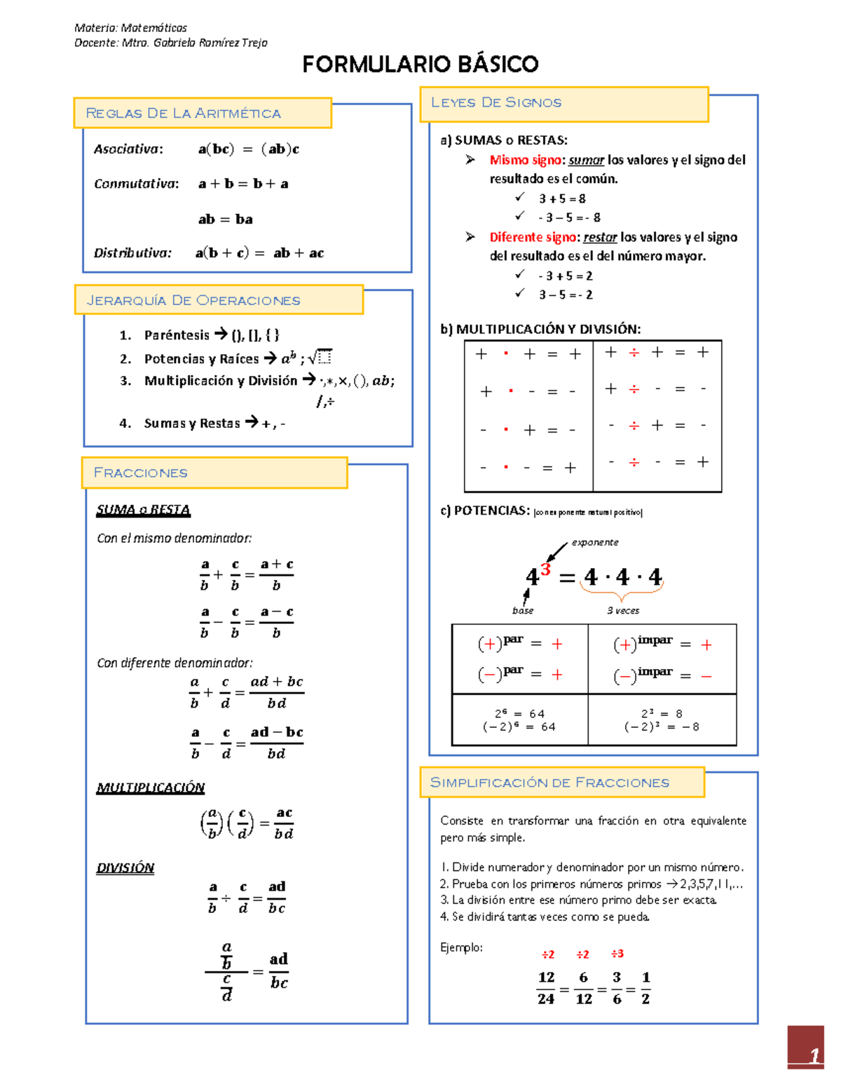 2 Formulario Basico - Hola - Materia: Matem·ticas Docente: Mtra ...