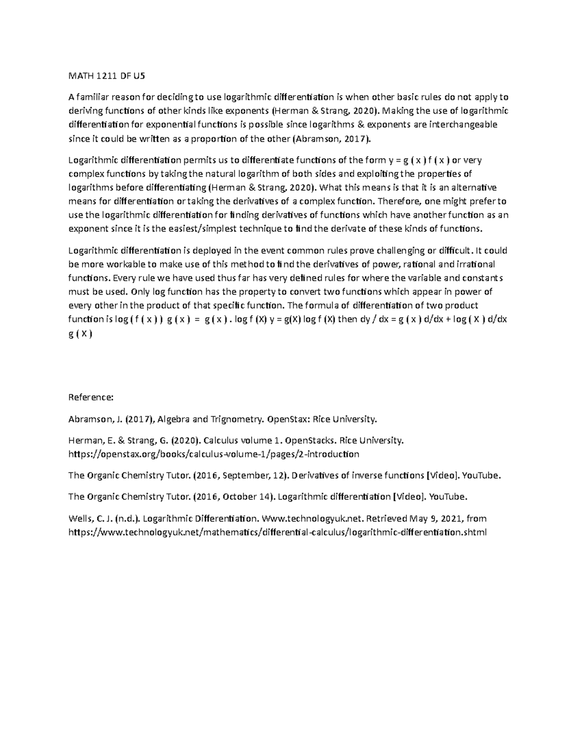 Math 1211 df u5 - THIS IS A VERY GOOD MATERIAL. - MATH 1211 DF U A ...