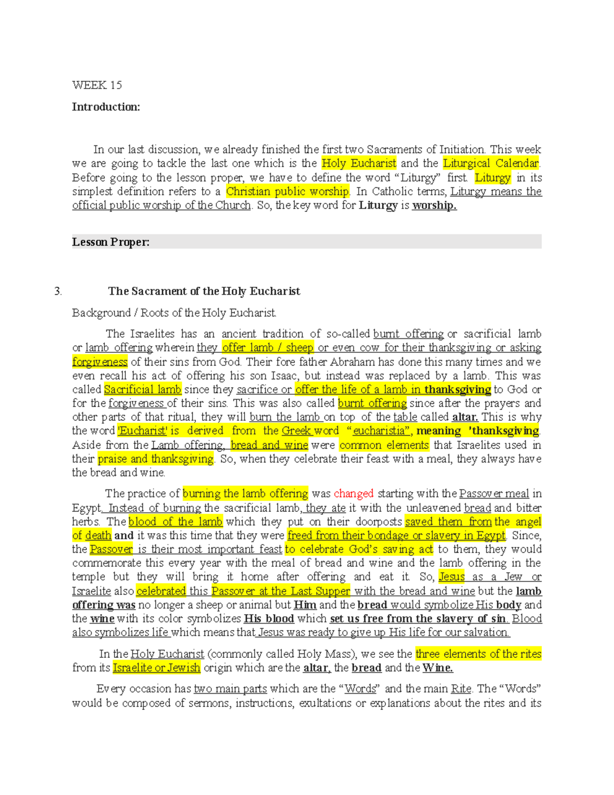 WEEK 15 and 16 - lec notes - WEEK 15 Introduction: In our last ...