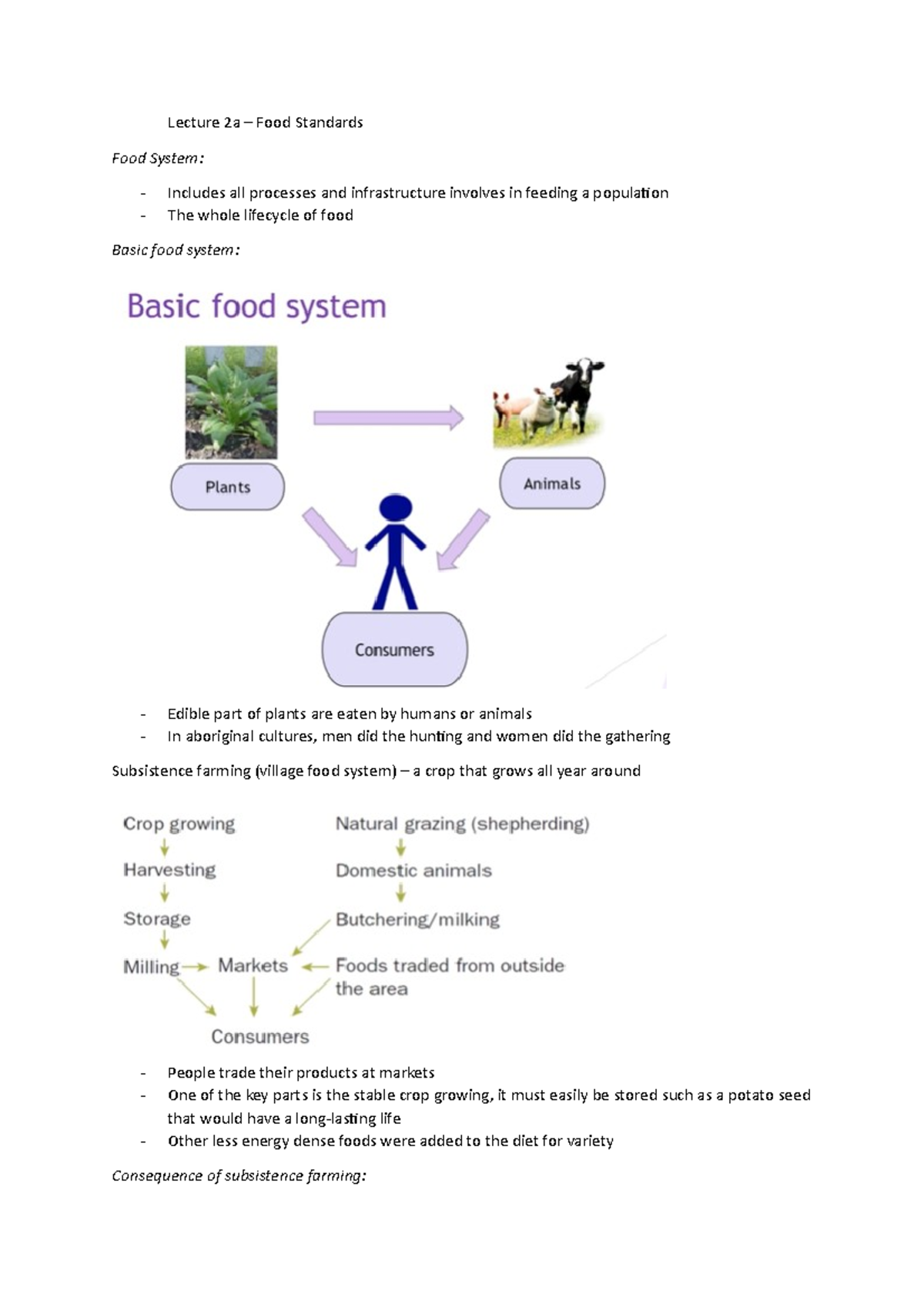 Lecture 2abc – Food Standards - Lecture 2a – Food Standards Food System ...