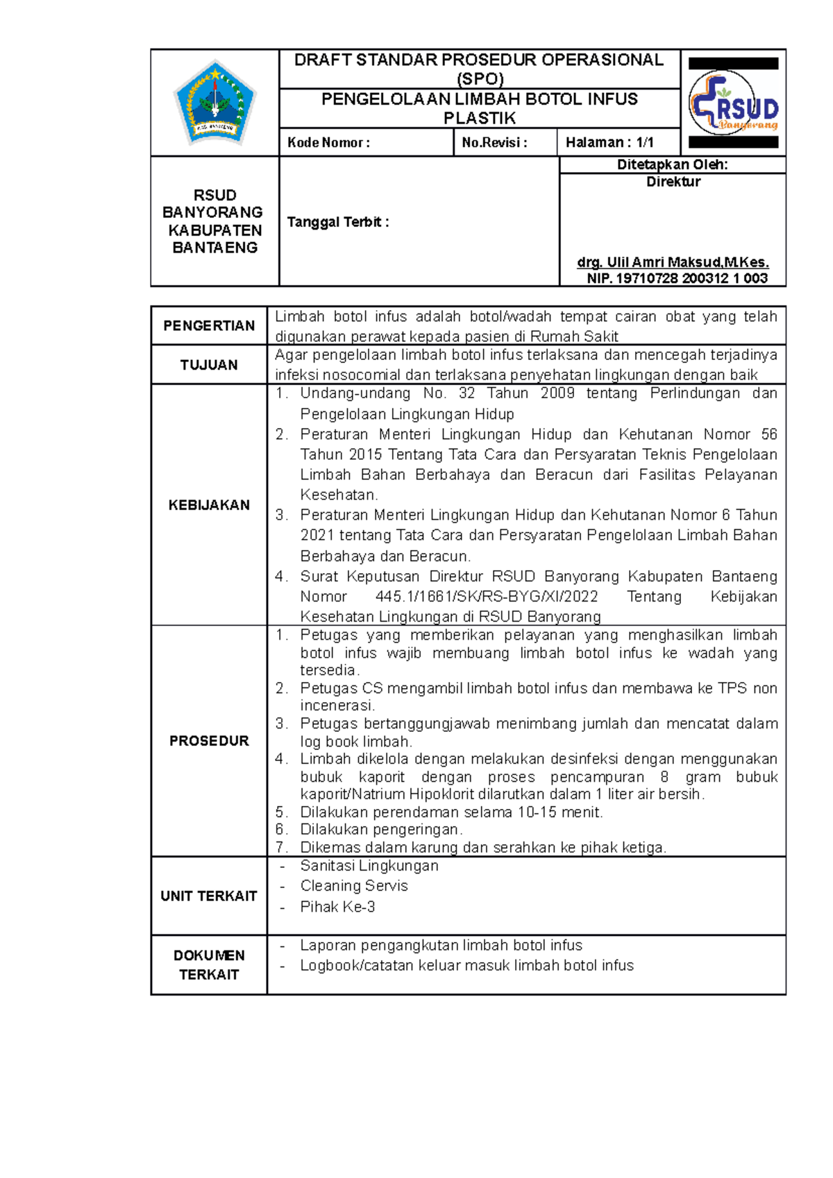 SPO - sop pengelolaan - DRAFT STANDAR PROSEDUR OPERASIONAL (SPO ...