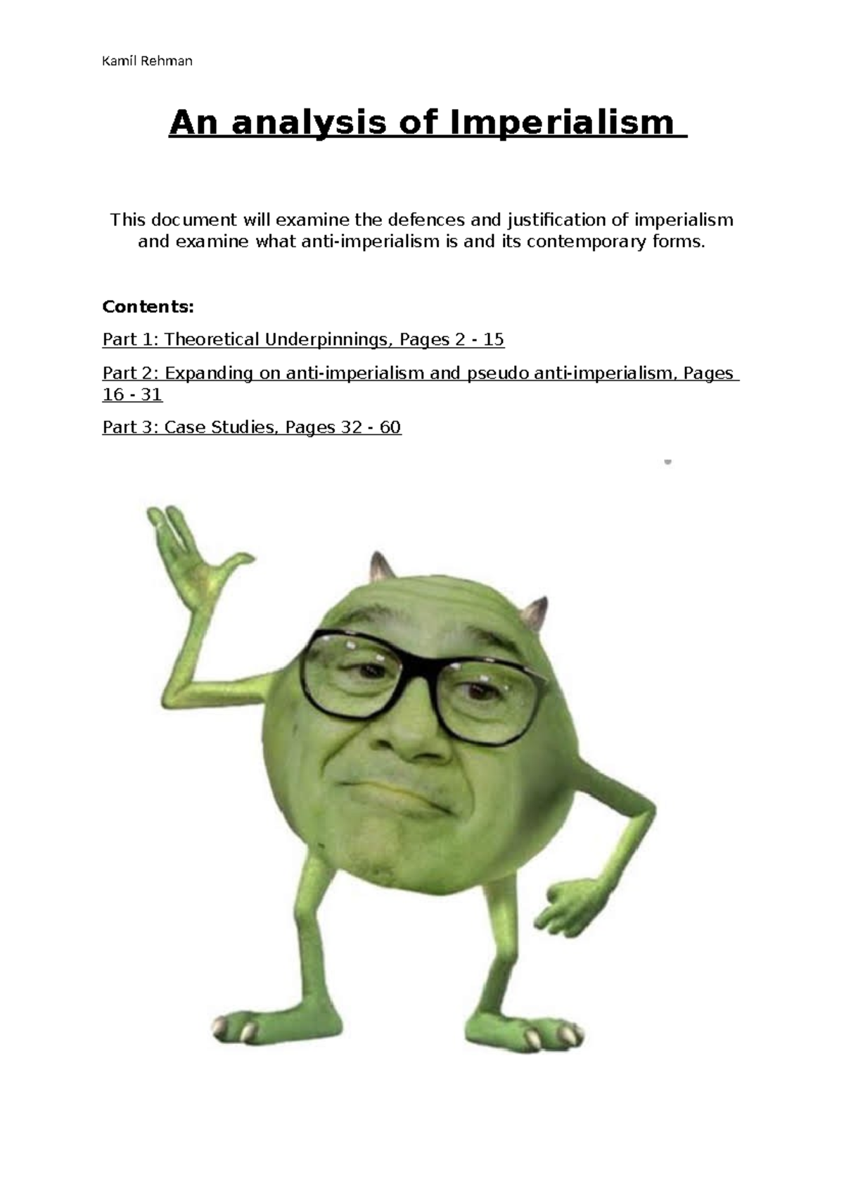 An analysis of Imperialism - Contents: Part 1: Theoretical ...