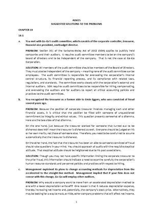 Tutorial Key Answers - Chap 12489 AIS615 - AIS TUTORIAL – KEY ANSWER CHAPTER 1 PROBLEM 1. I 1 ...