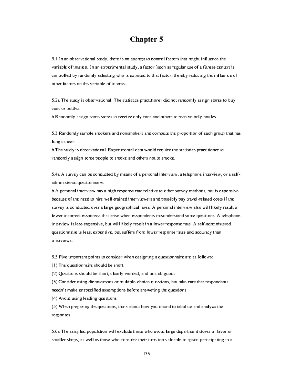 Chapter 5 - Summary Modes of Reasoning - Chapter 5 5 In an observational study, there is no ...