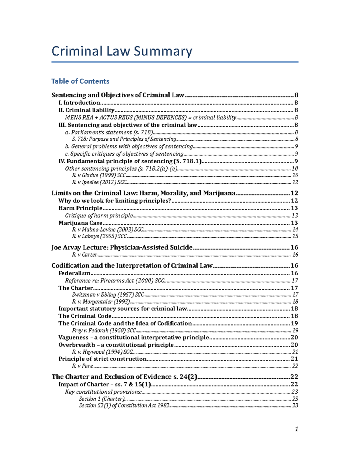 Criminal I (Berger) - 2017 - Criminal Law Summary Sentencing and ...