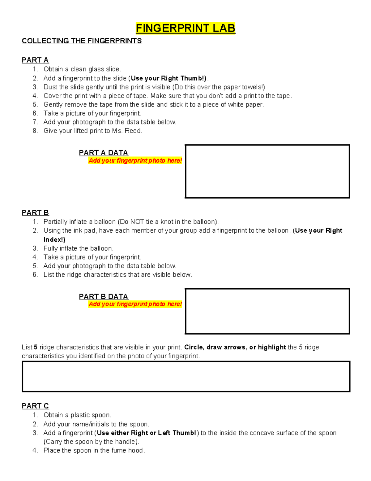 Fingerprint LAB-1 - asdfasdfasdfasdf - FINGERPRINT LAB COLLECTING THE ...