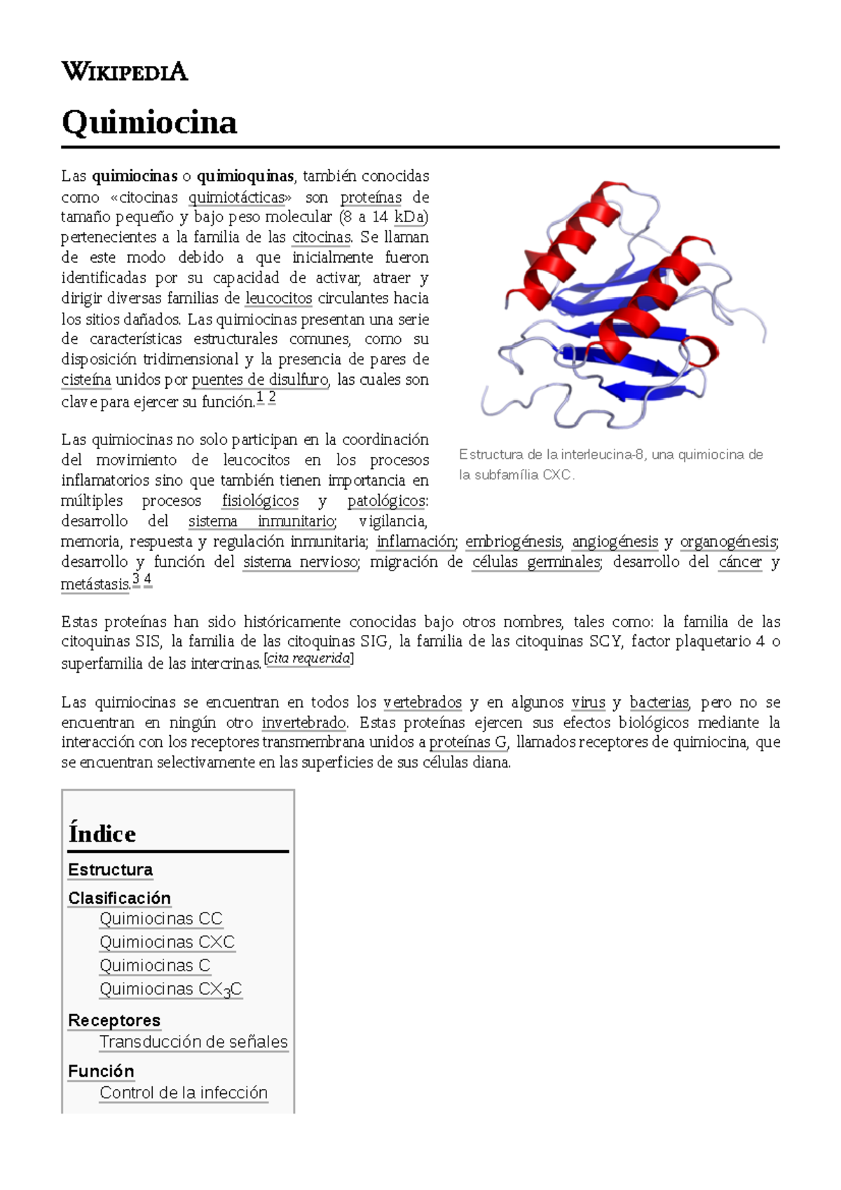 Quimiocina - dsds - Estructura de la interleucina-8, una quimiocina de ...