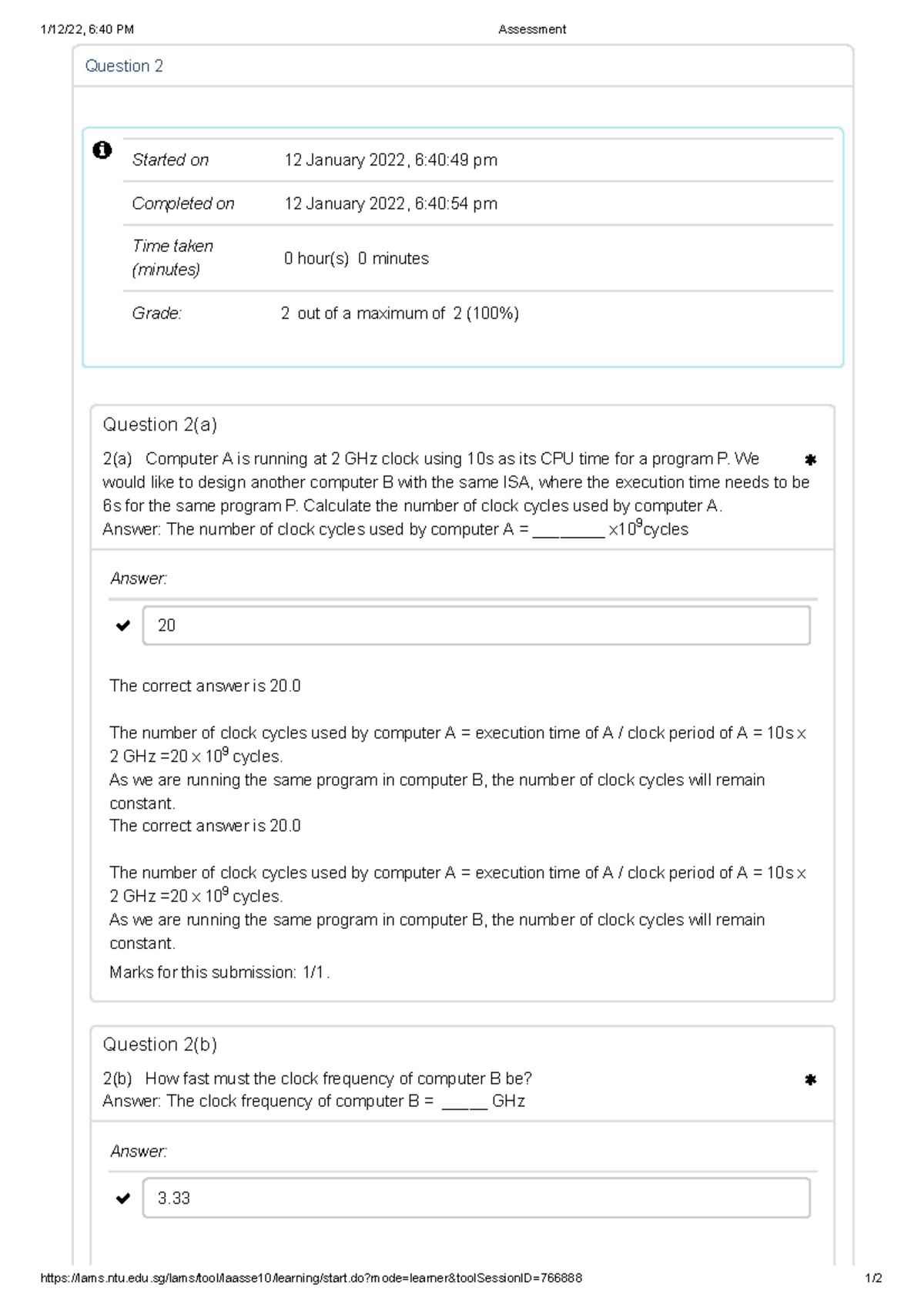 cz3001 lams for topic 2 - 1/12/22, 6:40 PM Assessment - Studocu
