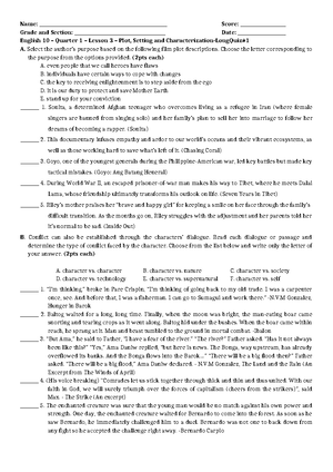 Compare and Contrast the Contents of Materials Viewed - ENGLISH/ GRADE ...