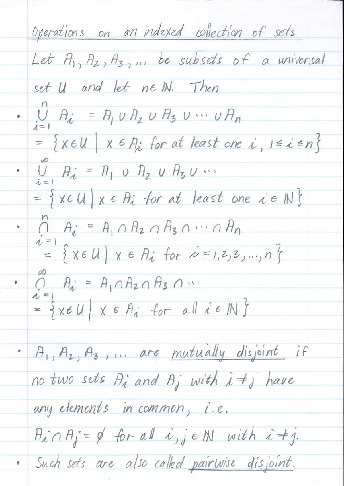 WTW 115 Lecture 14 - Notes for discreet structures - Operations on an ...