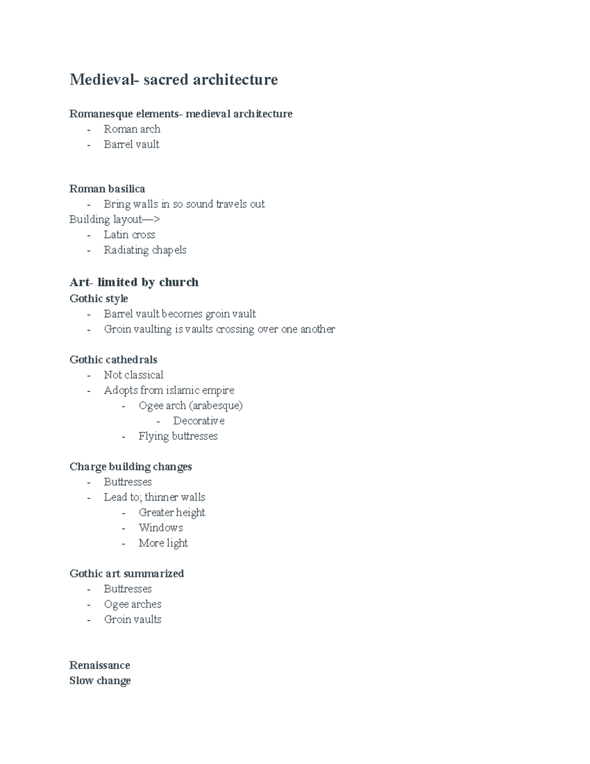 Humanities 3 - PowerPoint notes - Medieval- sacred architecture ...
