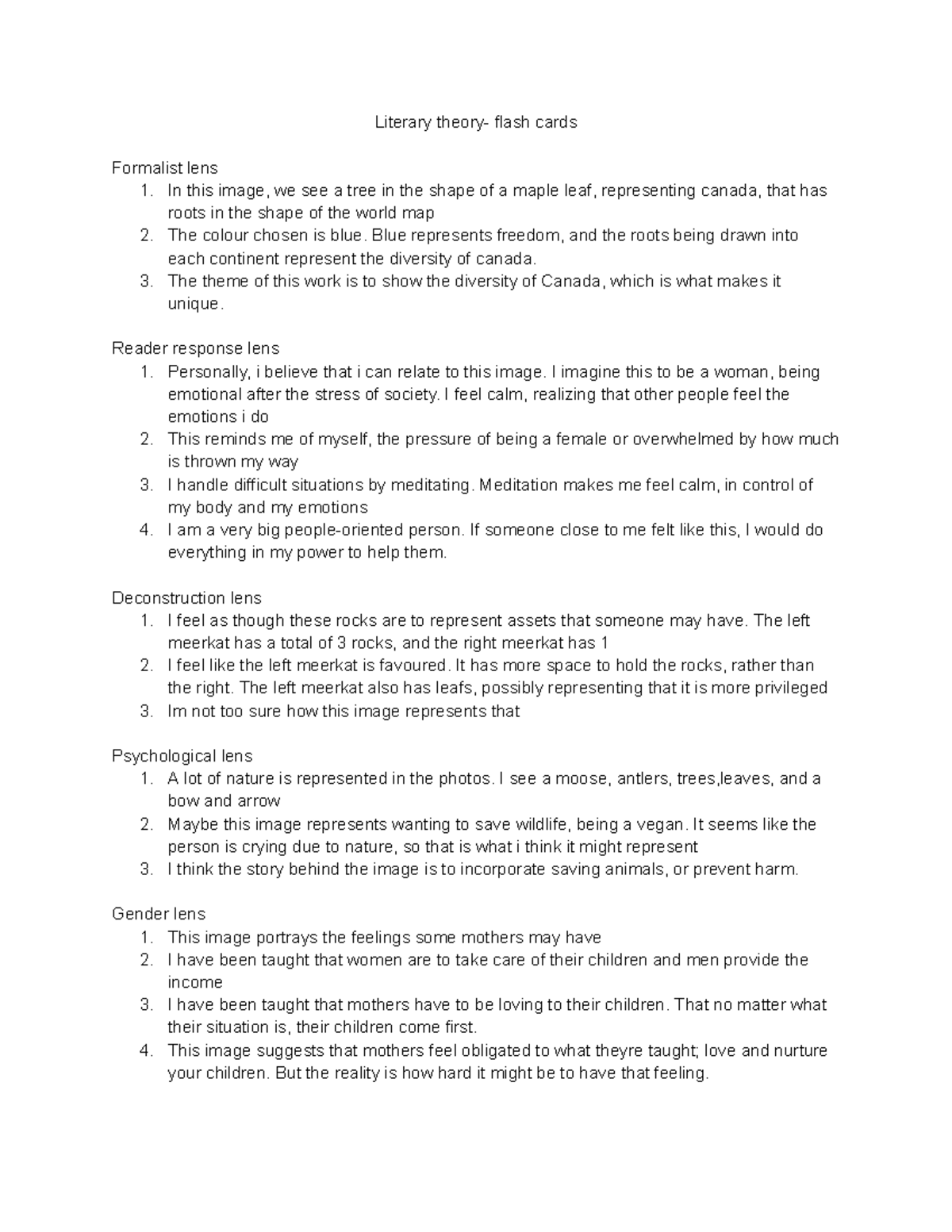 Literary theory- flash cards - Literary theory- flash cards Formalist ...