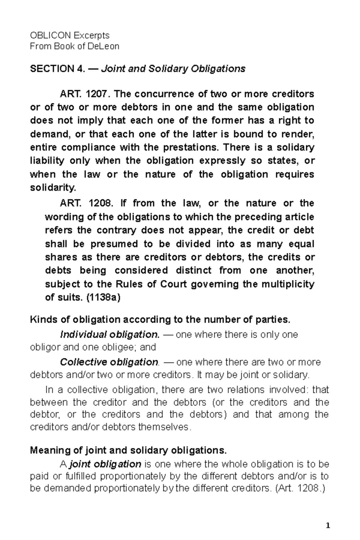 Oblicon-Excerpts-Chap - OBLICON Excerpts From Book of DeLeon SECTION 4 ...