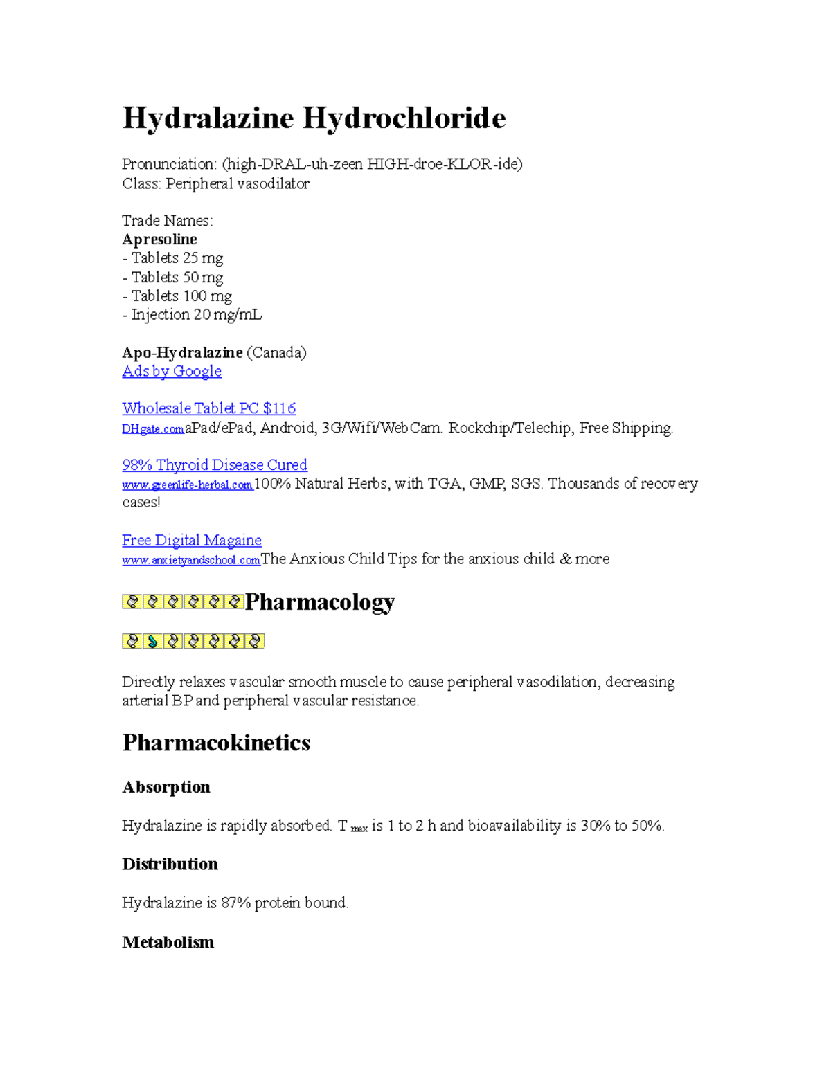 Hydralazine Hydrochloride - Hydralazine Hydrochloride Pronunciation ...