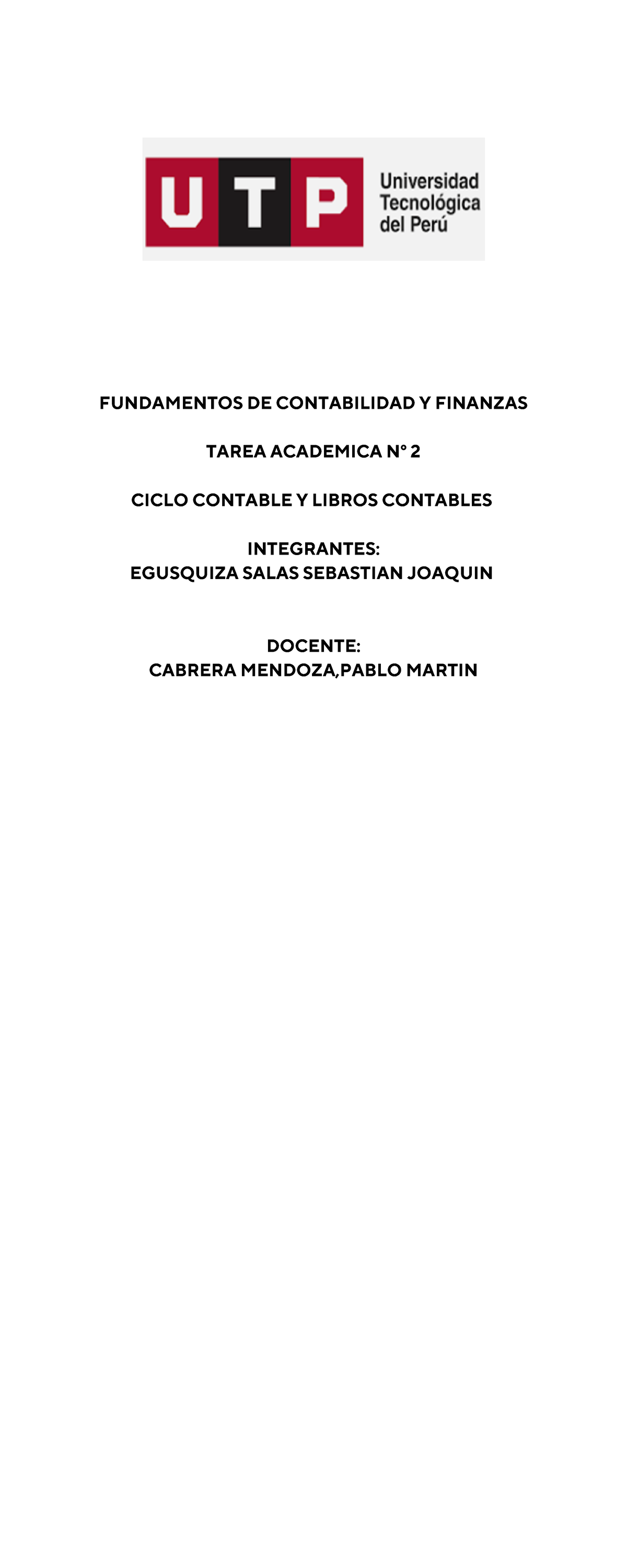 TA2 Fundamentos DE Contabilidad Y Finanzas - FUNDAMENTOS DE CONTABILIDAD Y FINANZAS TAREA ...
