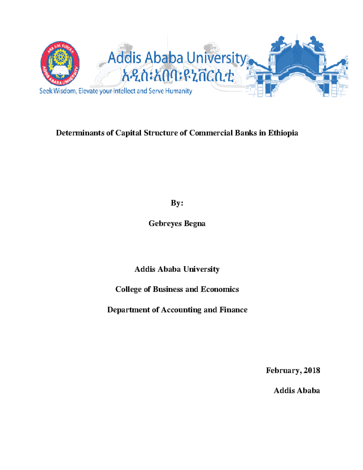 Paper Addis Abeba Uni - dsdsff - Management Information System - Studocu