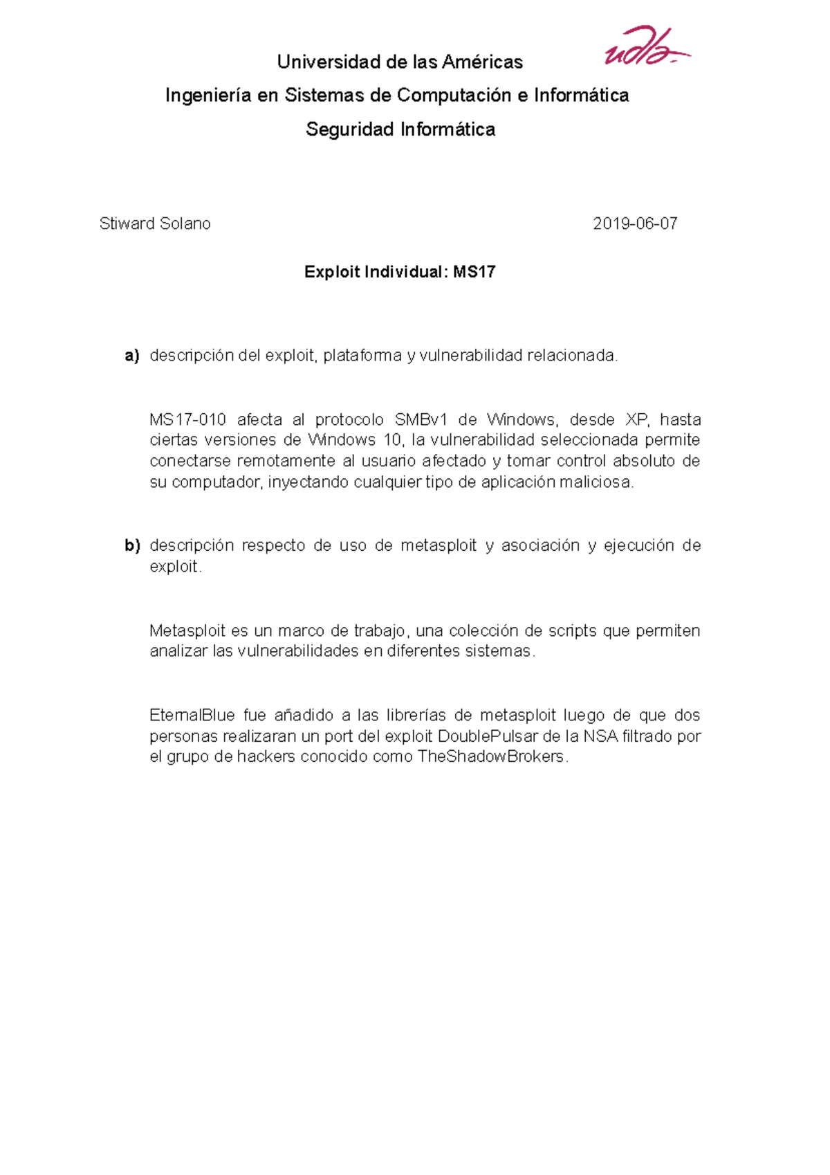 Exploit Individual - afecta al protocolo SMBv1 de Windows, desde XP ...