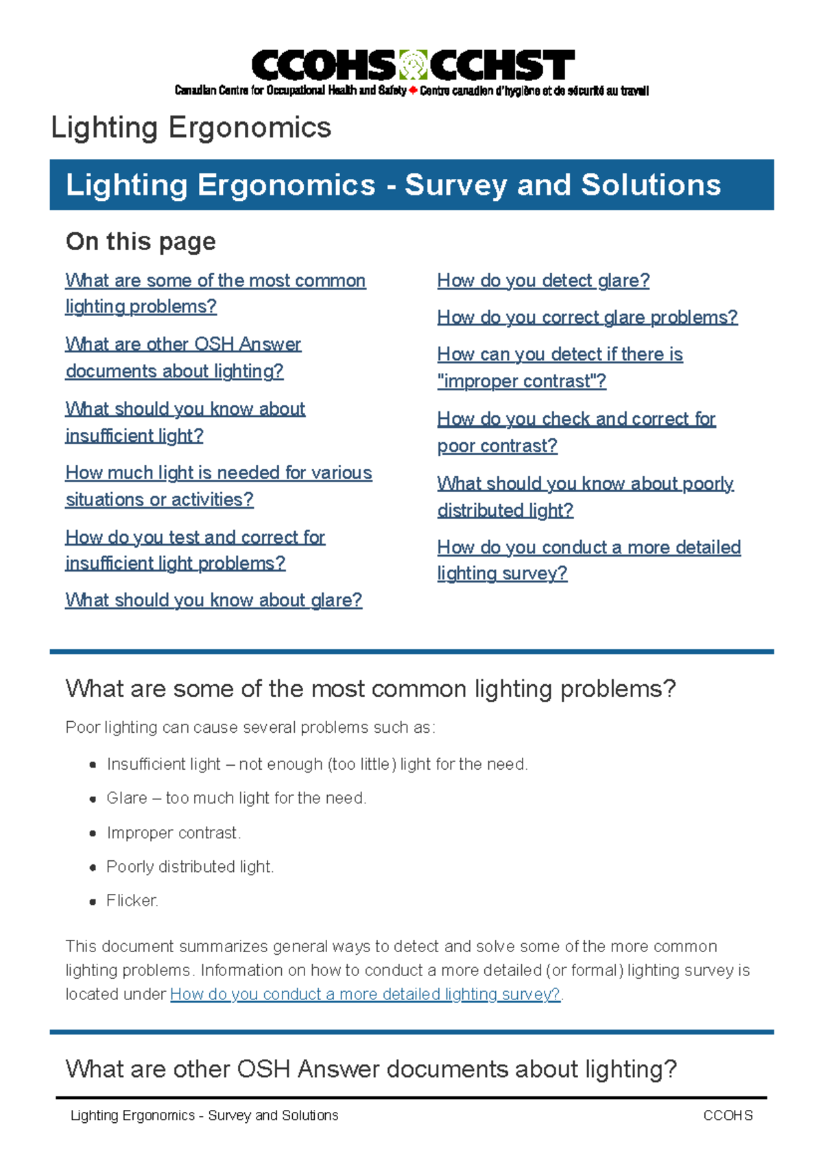 Lighting survey - None - Lighting Ergonomics Lighting Ergonomics ...