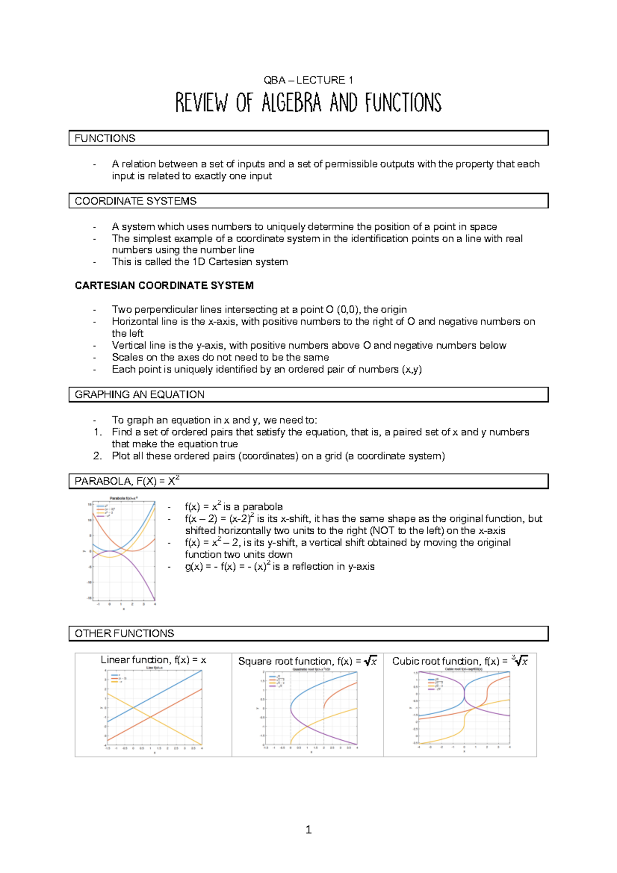QBA-Notes - Summary Quantitative Business Analysis - QBA – LECTURE 1 ...