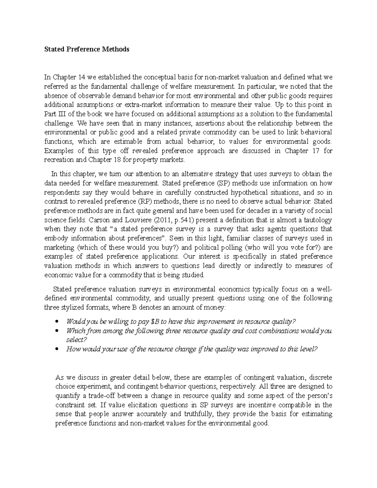 Stated Preference - A lecture note to BSES students - Stated Preference ...