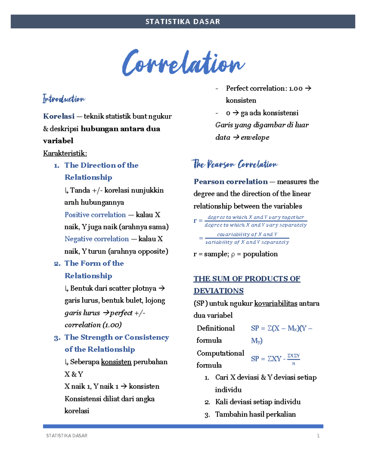 Chapter 15 Correlation - Correlation Introduction Korelasi — teknik statistik buat ngukur ...