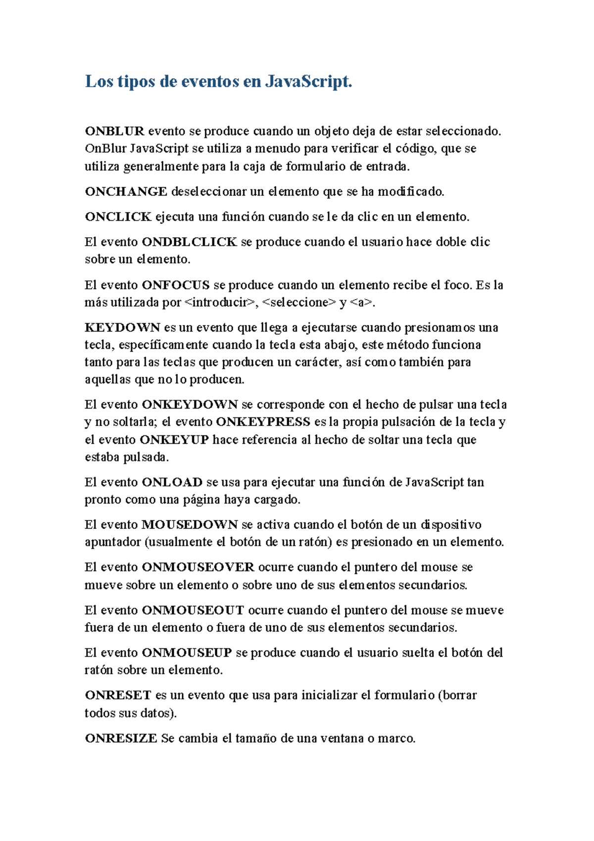 Eventos en Java Script - ONBLUR evento se produce cuando un objeto deja ...