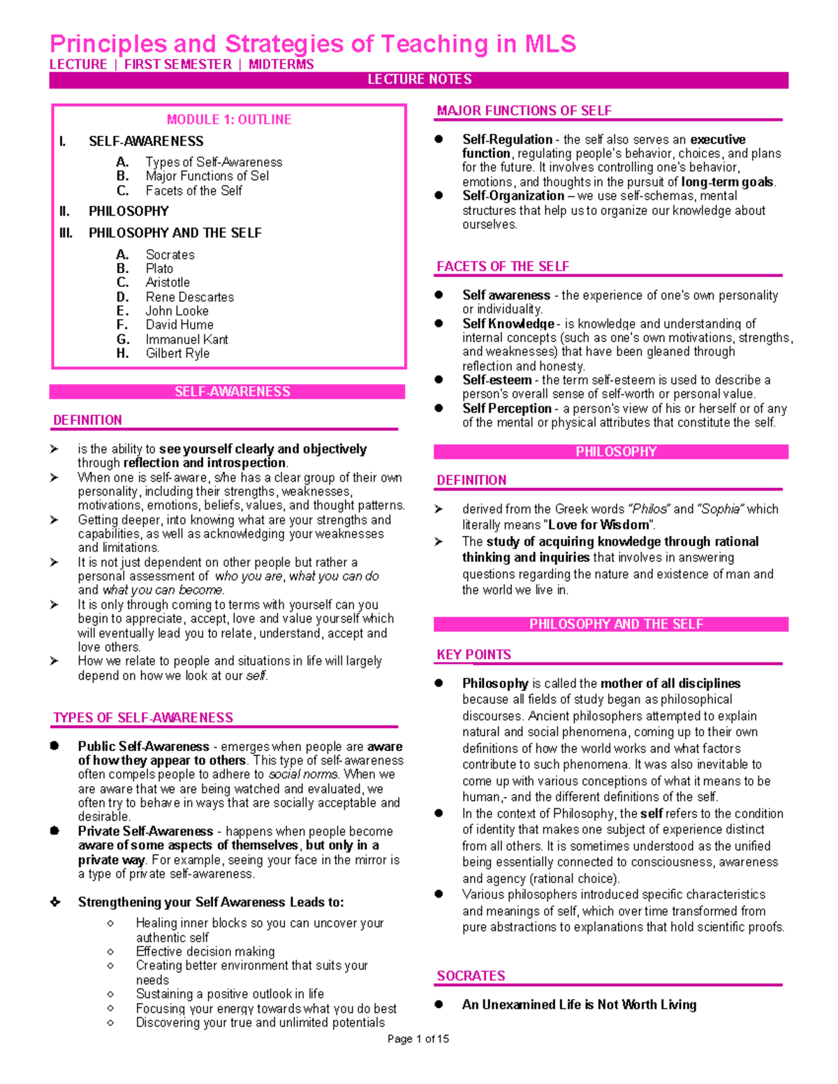UTS - MLS - LECTURE | FIRST SEMESTER | MIDTERMS LECTURE NOTES MODULE 1 ...