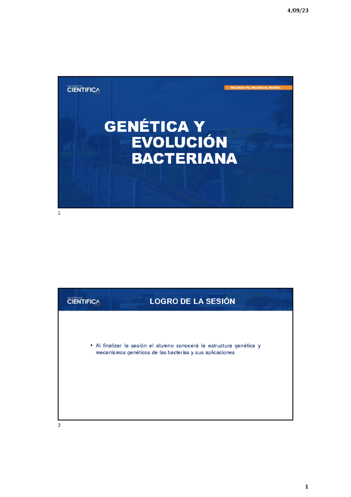 T03-PPT Microbiología Veterinaria SEM-03 2023 02 - GENÉTICA Y EVOLUCIÓN ...