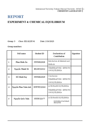 RP 1 group 3 - RP 1 - CHEMISTRY LABORATORY REPORT EXPERIMENT 1 ...