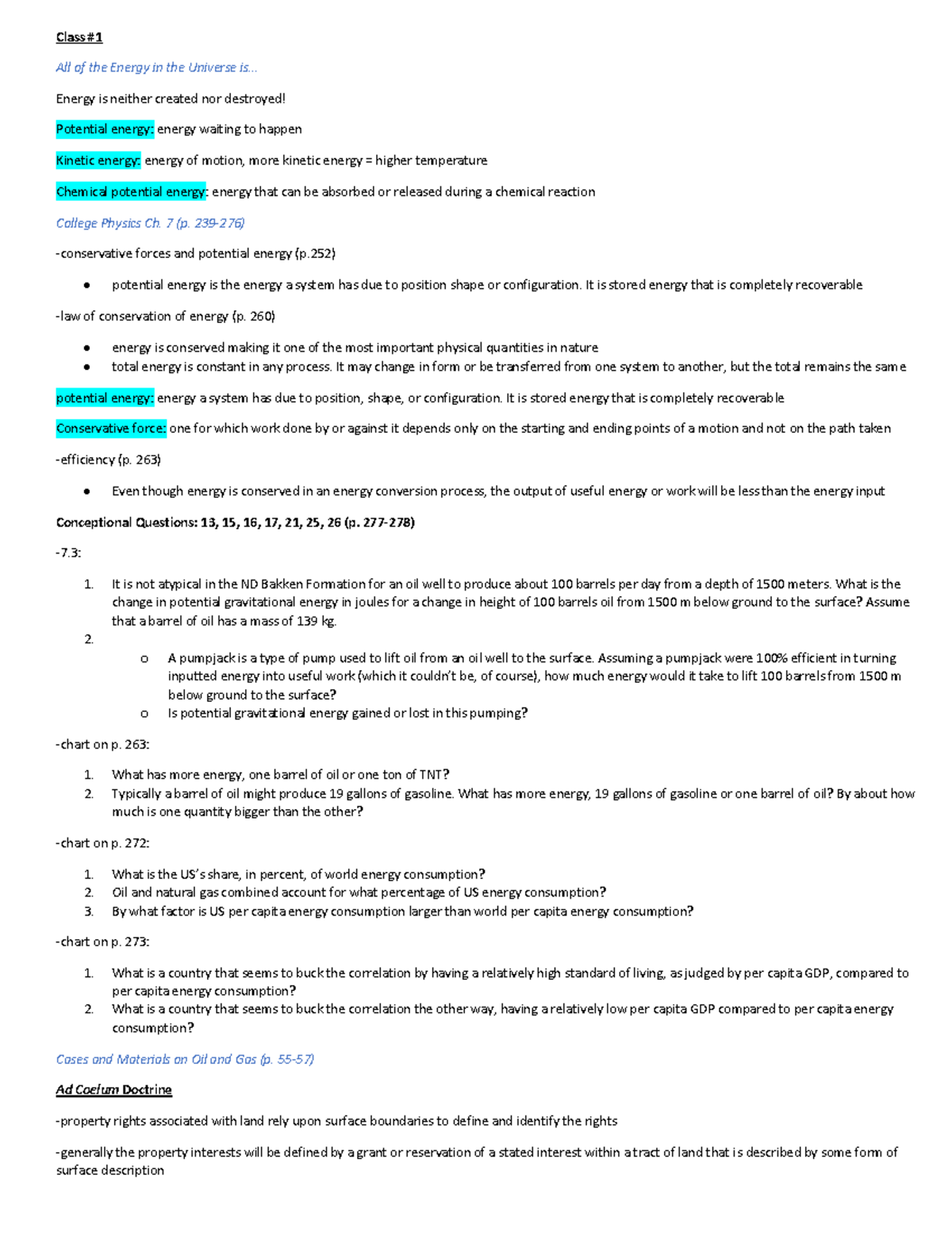 Morgan s Oil Gas Notes - Class # All of the Energy in the Universe is ...