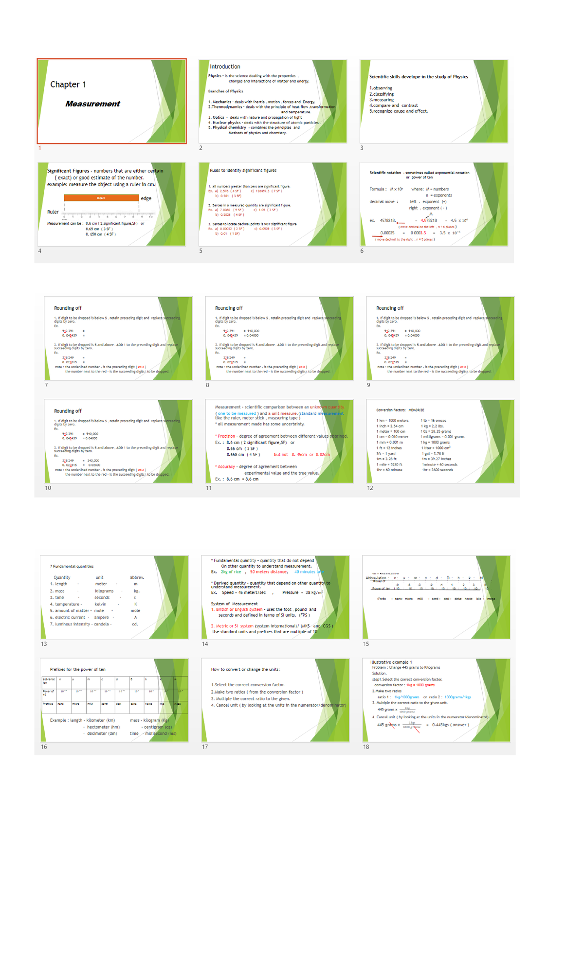 CH 1 PPT Measuremnt - Powerpoint - General Physics - Studocu