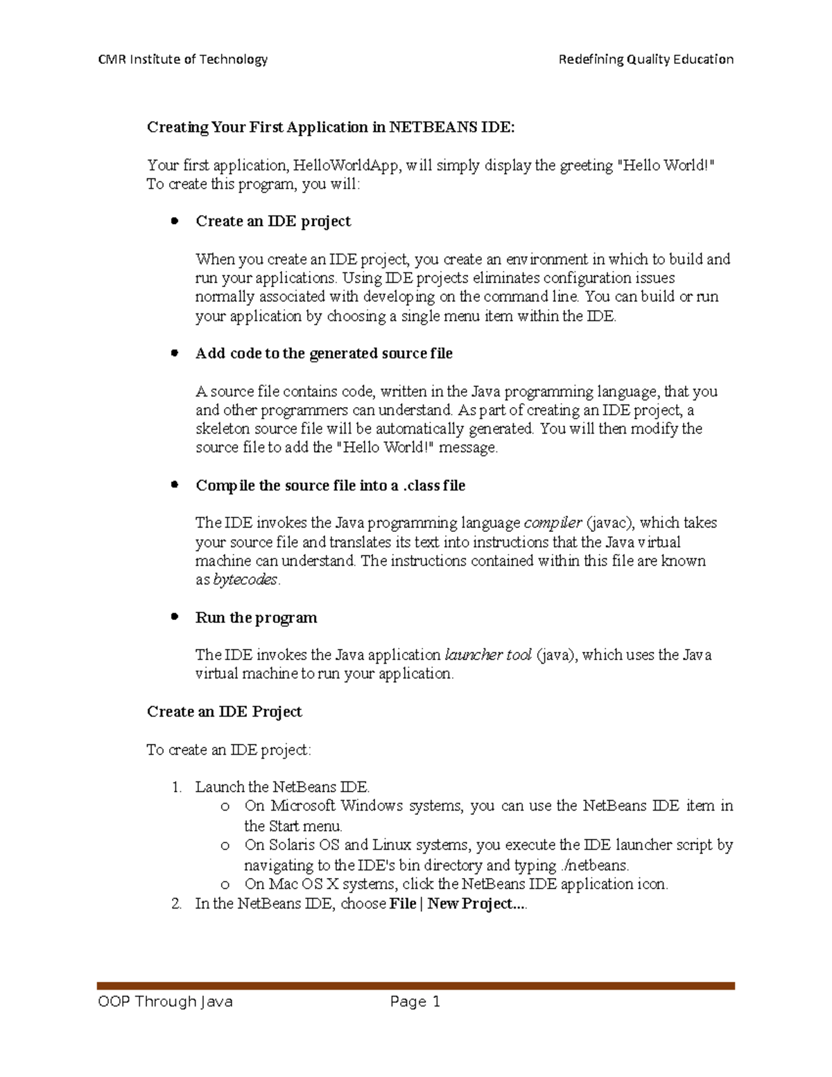 OOPJ manual Part B - fsds - Creating Your First Application in NETBEANS ...
