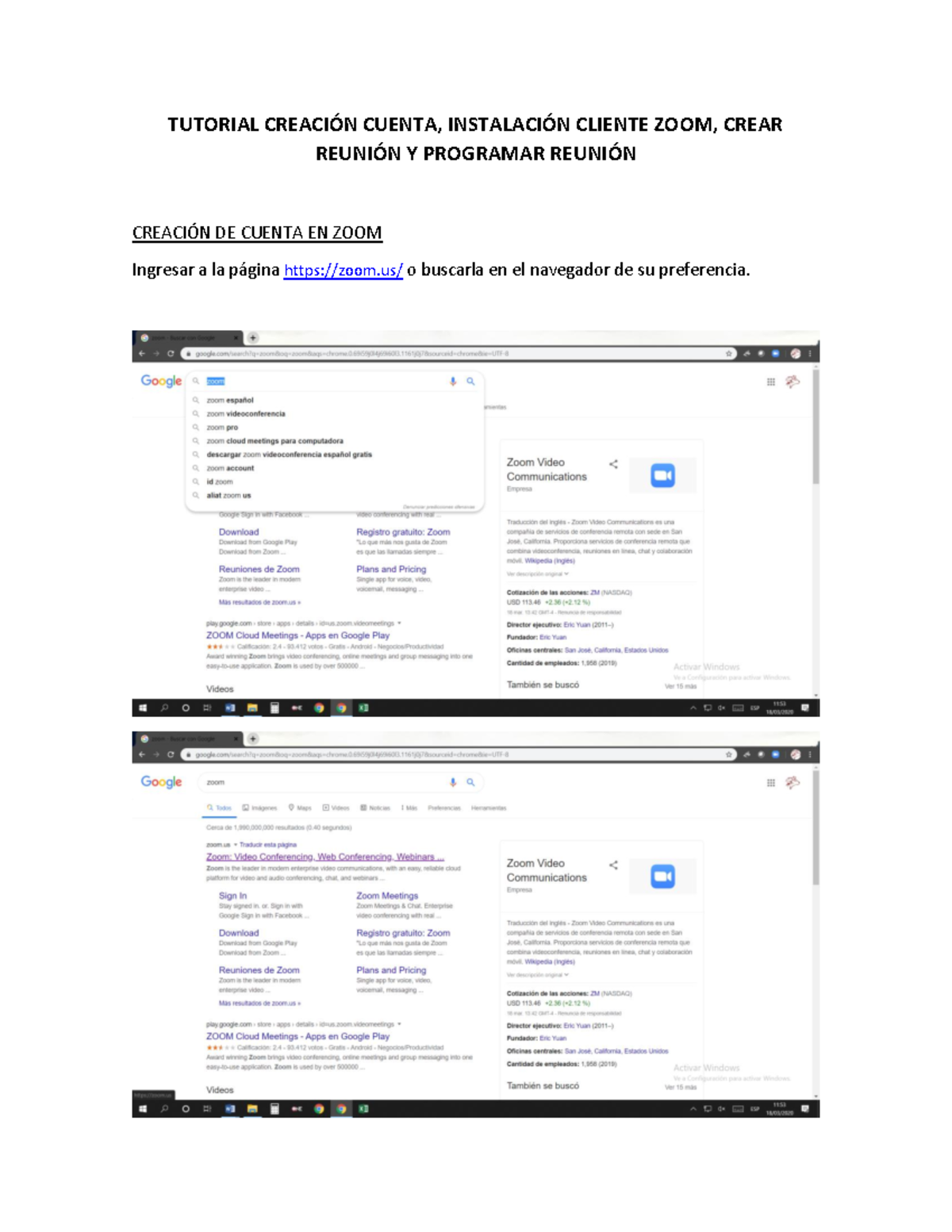 Tutorial- Basico-ZOOM - TUTORIAL CREACIÓN CUENTA, INSTALACIÓN CLIENTE ZOOM, CREAR REUNIÓN Y ...
